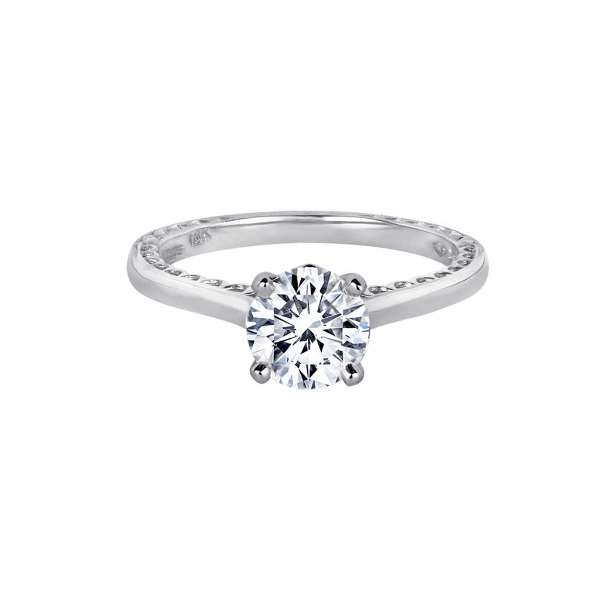 Jack Kelege 18K White Gold Solitaire Semi-Mount Ring KGR1125 – James ...