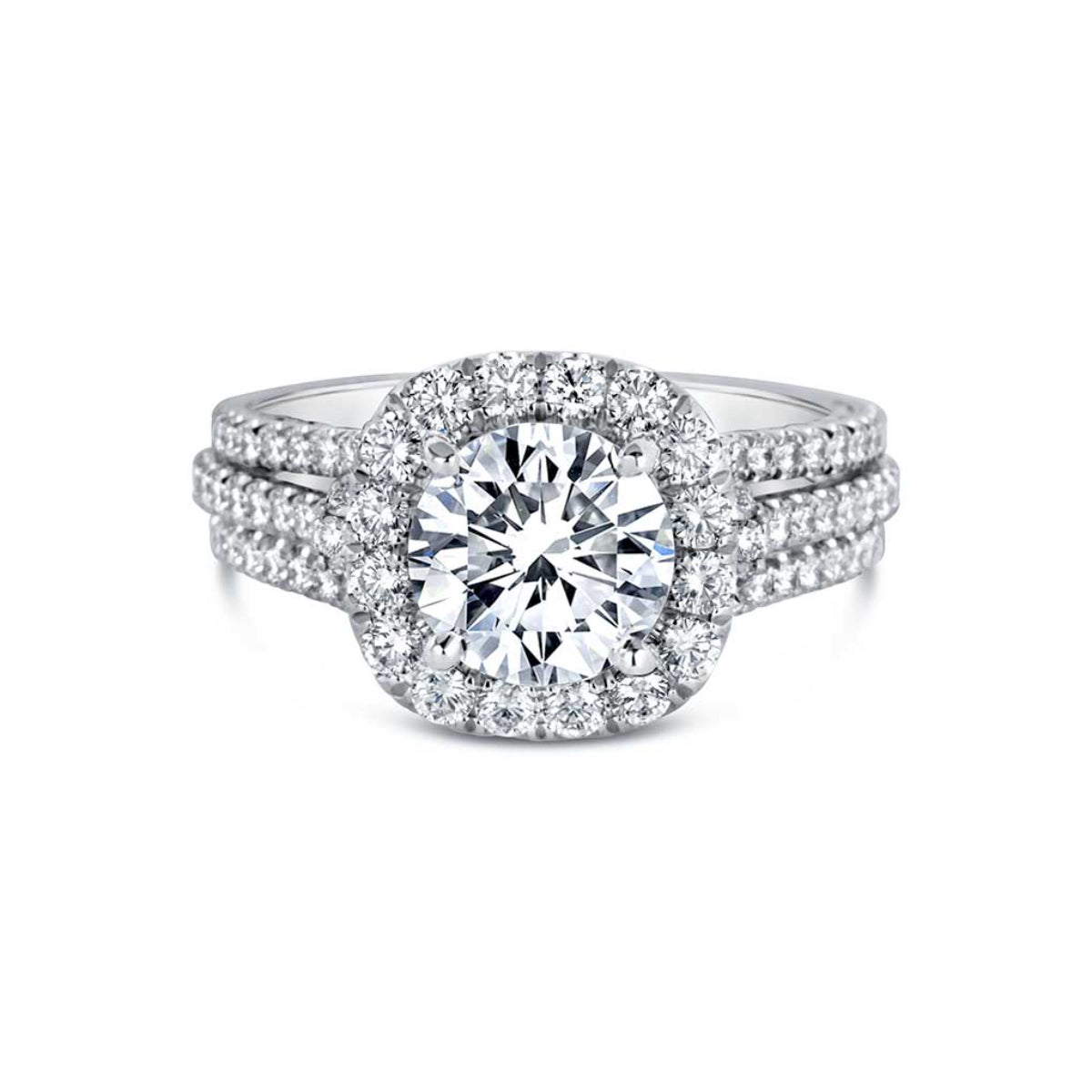 Jack Kelege Platinum Diamond Halo Semi-Mount Ring KPR765 – James Free ...
